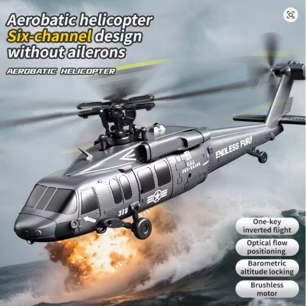 JJRC U9901 RC Helicopter 6CH Brushless Inverted Flight Stunt Remote ...
