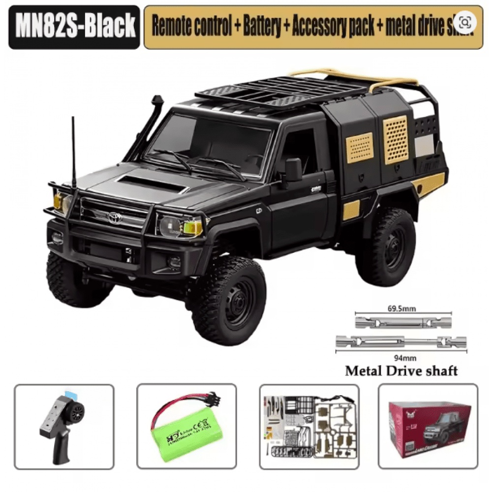 MNRC MN82S 1:12 RC Off-Road Pickup Truck – Retro Full-Scale 4WD 2.4GHz ...