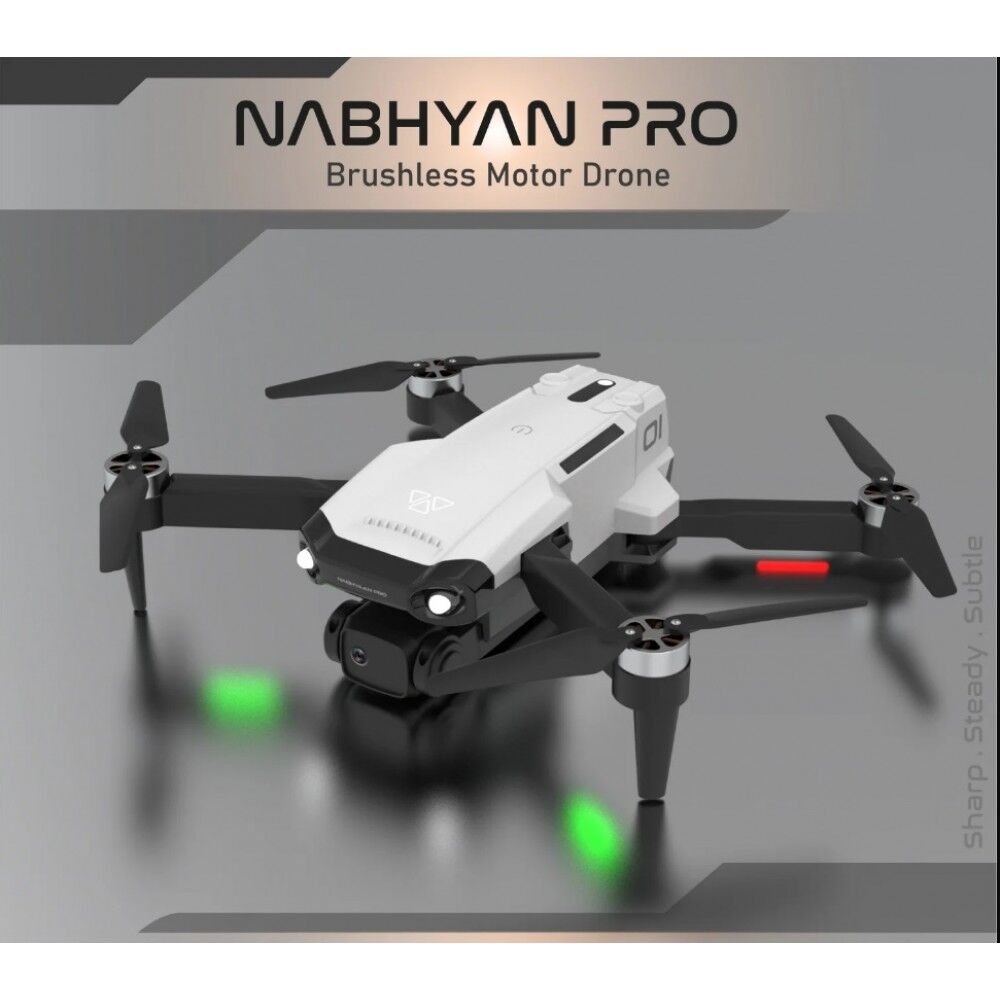 NABHYAN PRO Drone 1080 WHITE | BRUSHLESS Motor | WiFi HD 1080P + 720 P ...