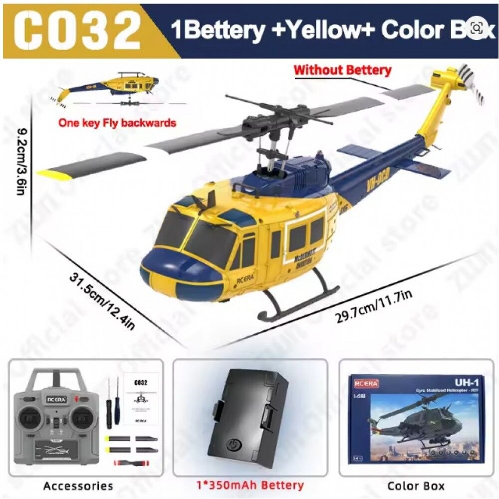 C032 RC Helicopter 2.4G 6-Aixs Gyroscope 6CH Altitude Hold Optical Flow ...