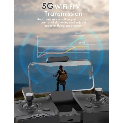 Skyline Mini GPS Drone with 4K Camera RC Quadcopter 90° Adjustable Lens ...