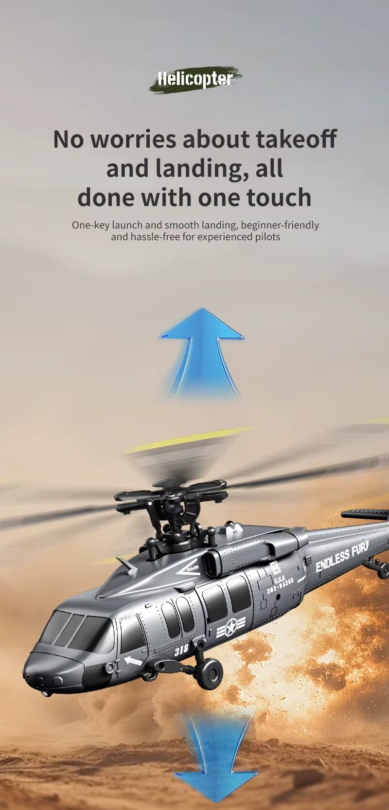 JJRC U9901 RC Helicopter 6CH Brushless Inverted Flight Stunt Remote ...