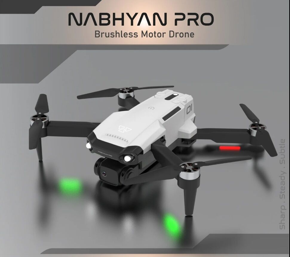 NABHYAN PRO Drone 1080 WHITE | BRUSHLESS Motor | WiFi HD 1080P + 720 P ...